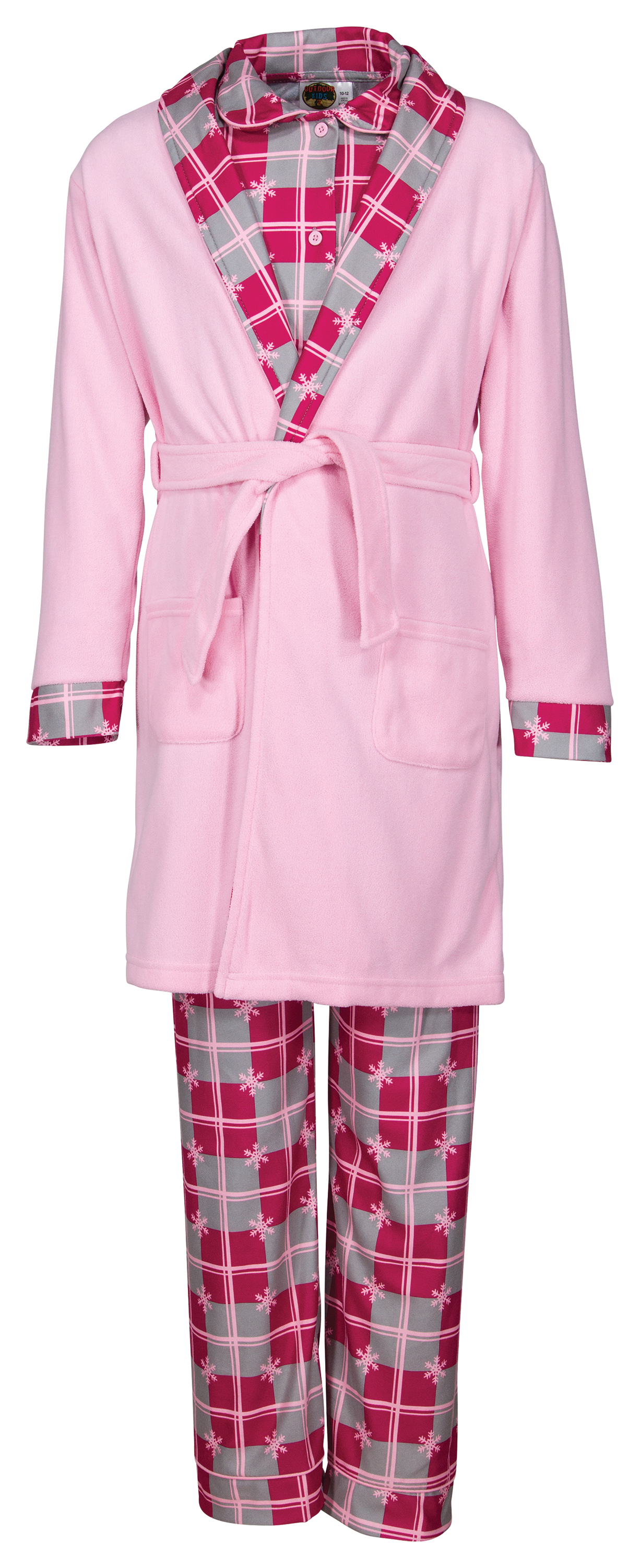 Outdoor Kids Snowflake Plaid 3-Piece Robe and Pajama Set for Babies ...